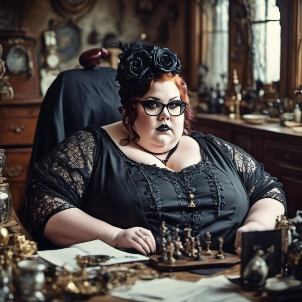curvy bbw gothic - AI Generated Artwork - NightCafe Creator