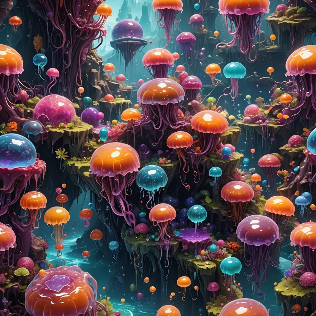 Jelly world environment - AI Generated Artwork - NightCafe Creator