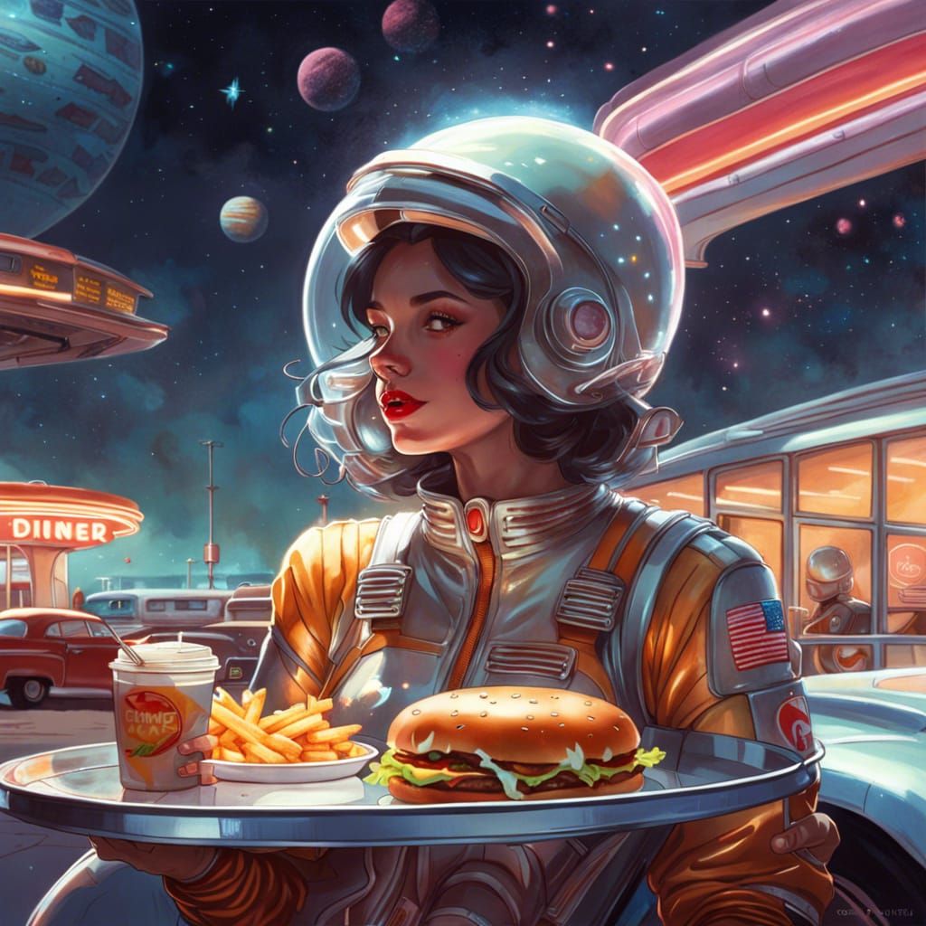 Space Diner - AI Generated Artwork - NightCafe Creator