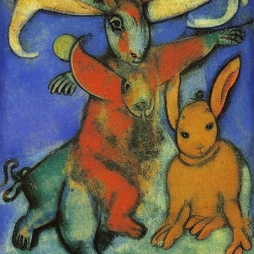 Mythical Rabbit of Apocalypse in Fantasy Realms - AI Art