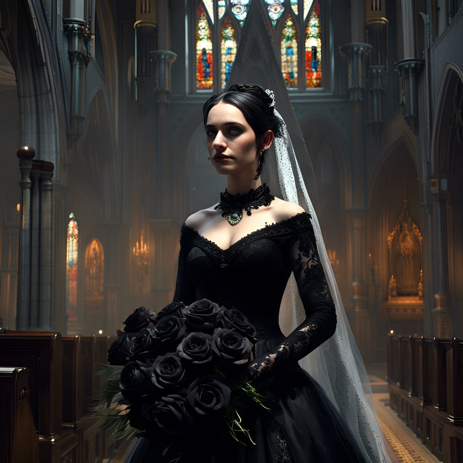 A Goth Bride - AI Generated Artwork - NightCafe Creator