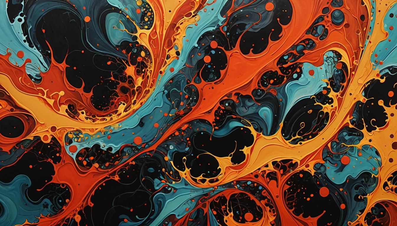 God's hell, abstract art complementary colors fine details - AI ...