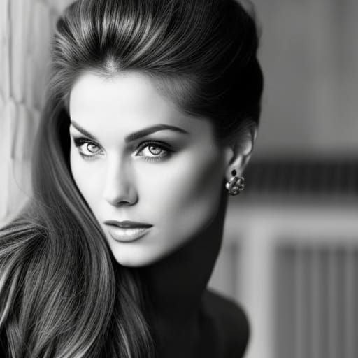 A stunningly attractive feminine woman , well dressed,pretty eyes ...