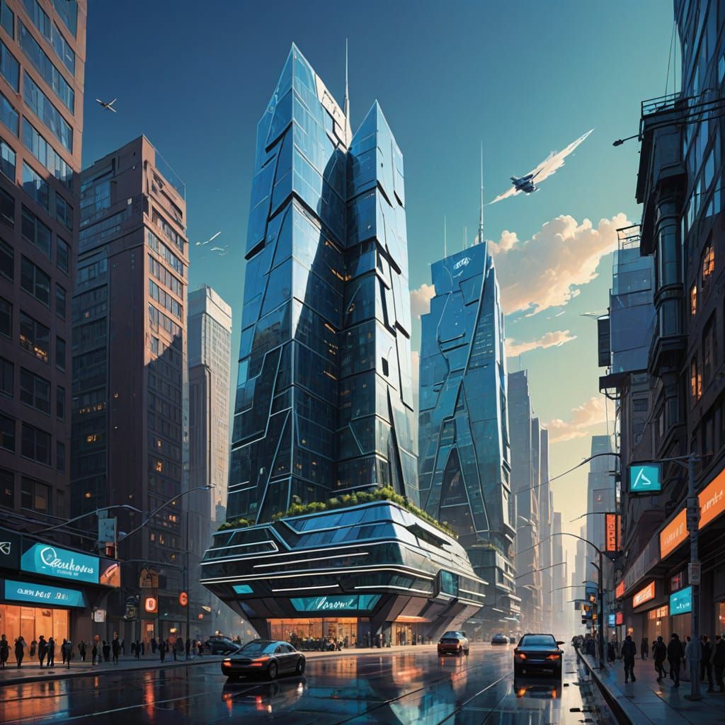 SolarPunk city Hyperrealistic, splash art, concept art, mid shot ...