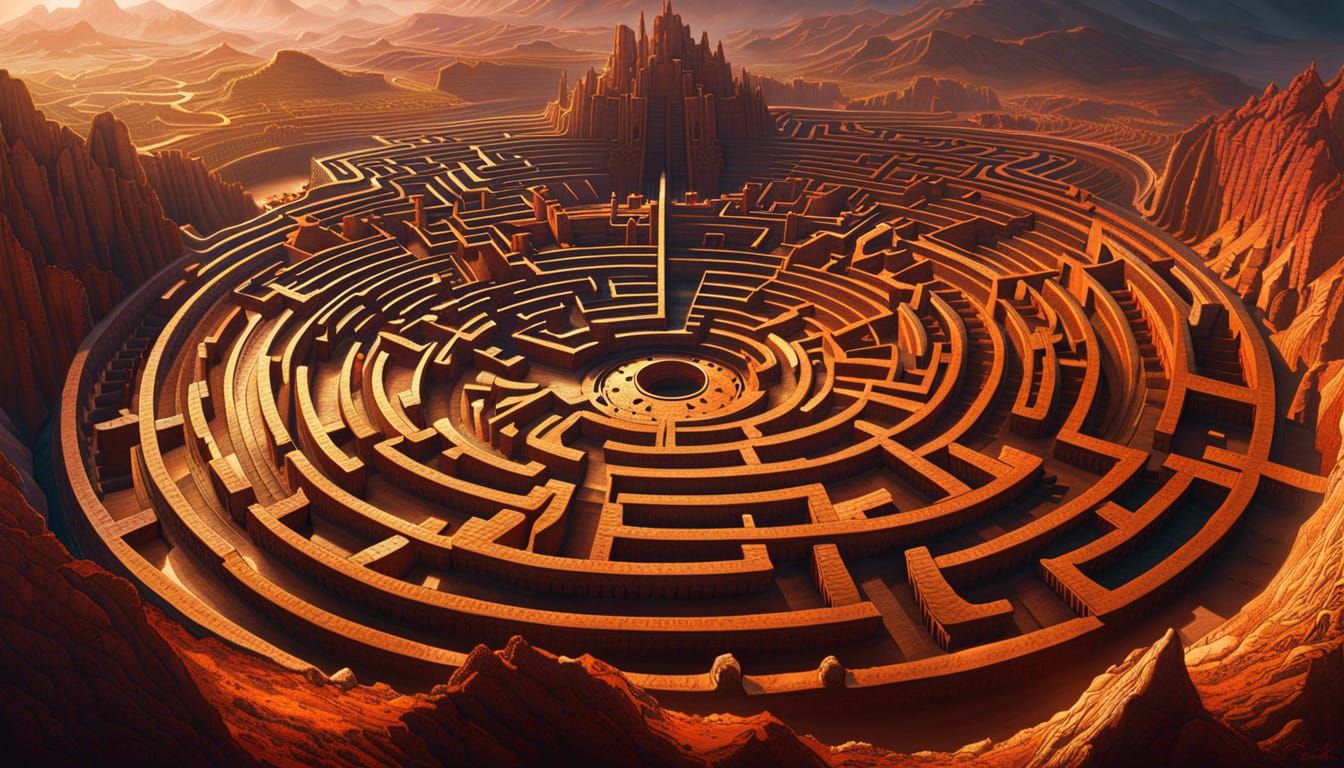 Unearthed Ancient Underground Labyrinth Maze - AI Generated Artwork - NightCafe Creator