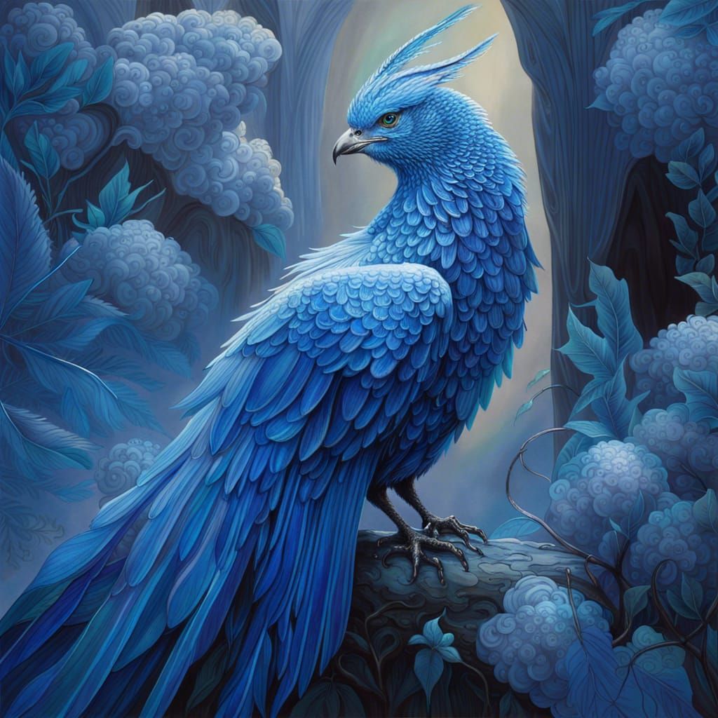 The Blue Avian - AI Generated Artwork - NightCafe Creator