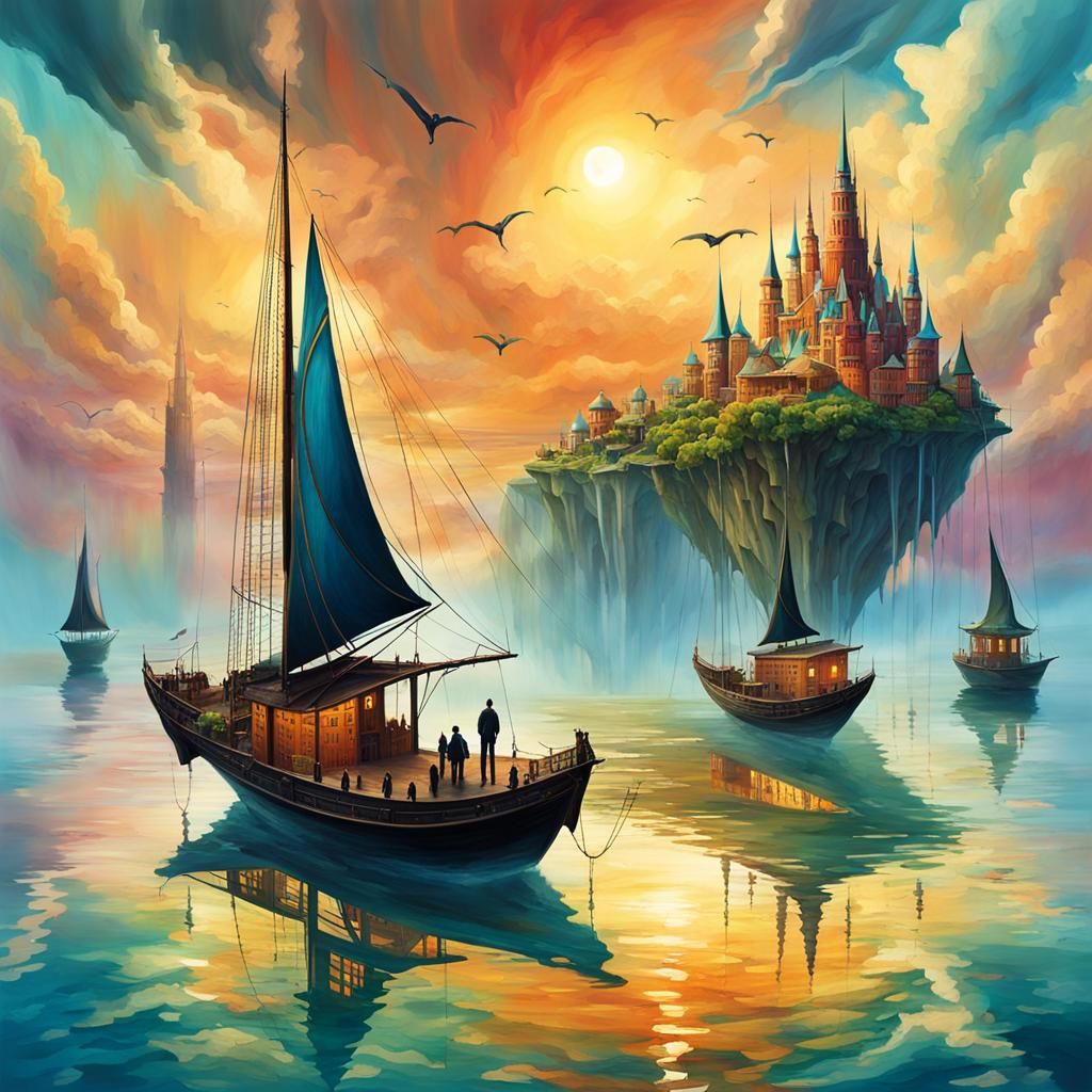 Fantastic sailing adventures - AI Generated Artwork - NightCafe Creator