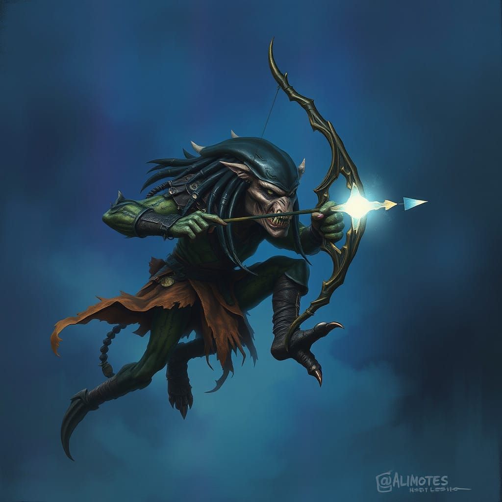 Predator gremlin archer in air - Dark Fantasy Goblin Archer ...