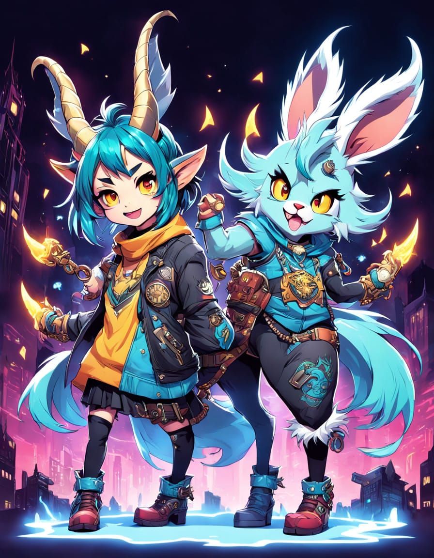 Fantasy Punk Hero in Vibrant Matte Ink - AI Art