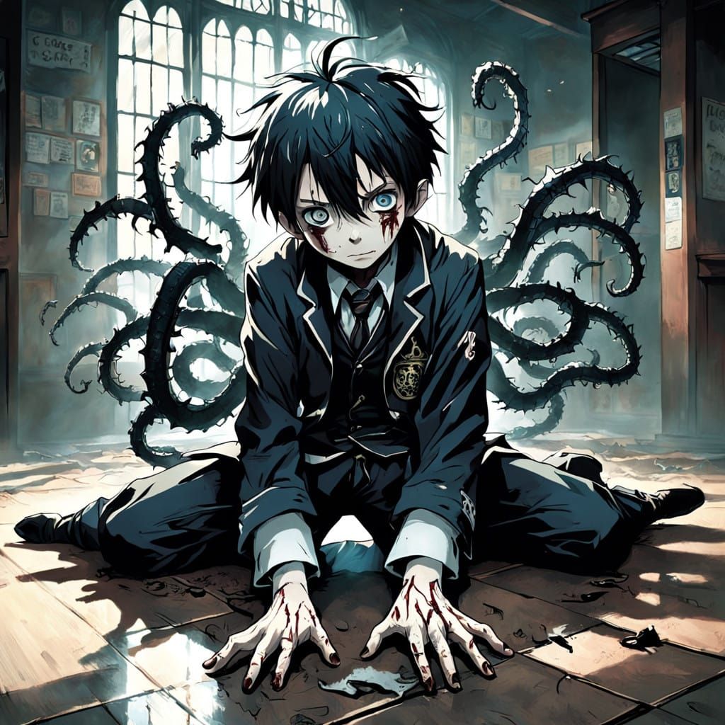 a boy undergoing a terrifying transformation and turning into a monster