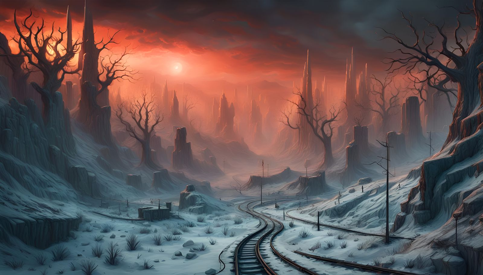Winter apocalypse - AI Generated Artwork - NightCafe Creator