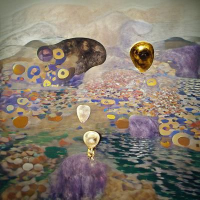 floating geode balloons glimmer and drift; glistening; sparkly; Gustav ...