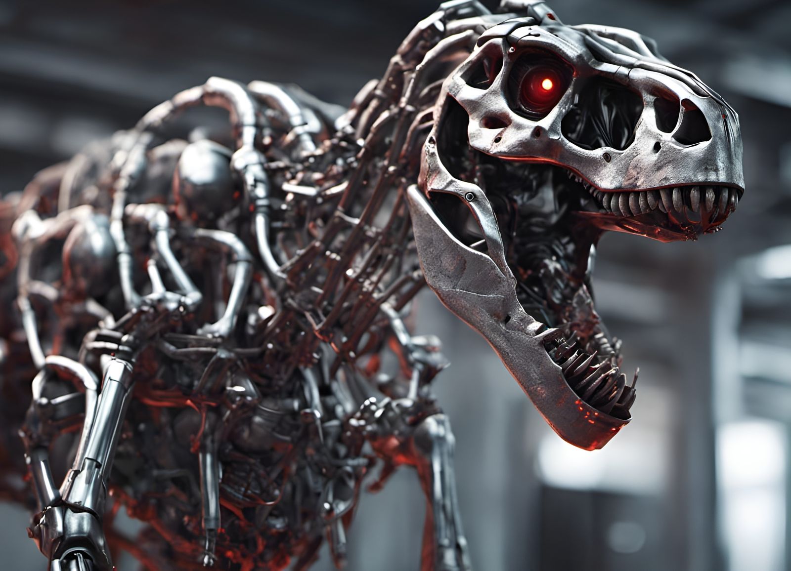 T-Rex Terminator (V) - AI Generated Artwork - NightCafe Creator