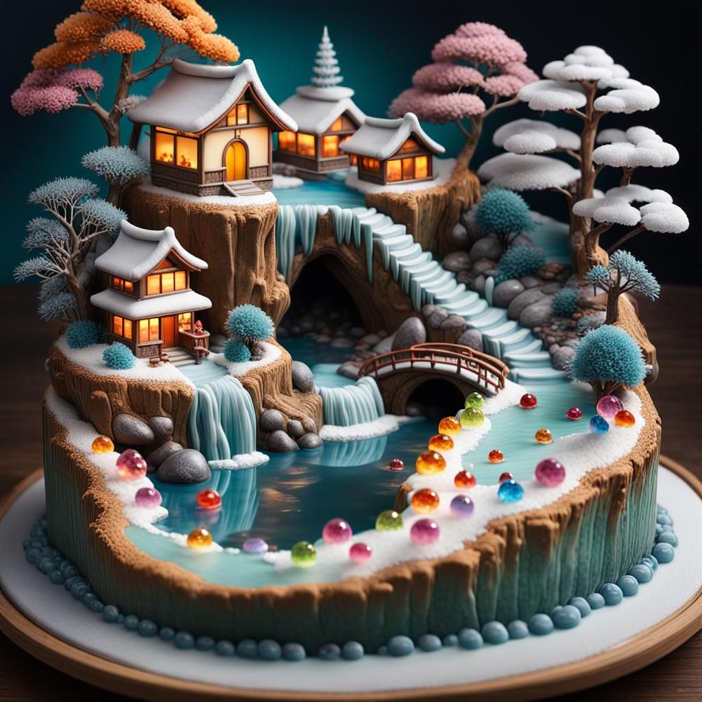The Winter Zen Cake. - AI Generated Artwork - NightCafe Creator