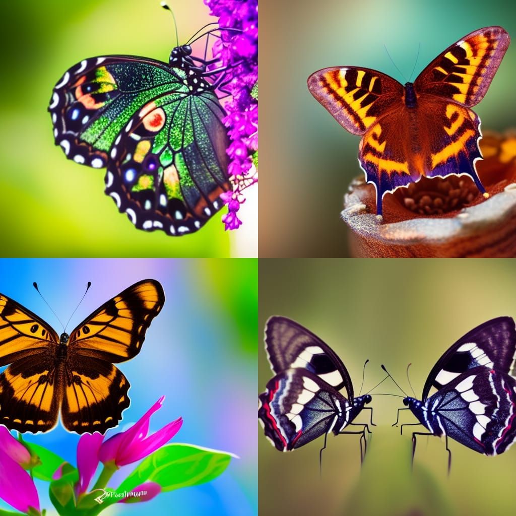 Gorgeous Coiorful butterflies - AI Generated Artwork - NightCafe Creator