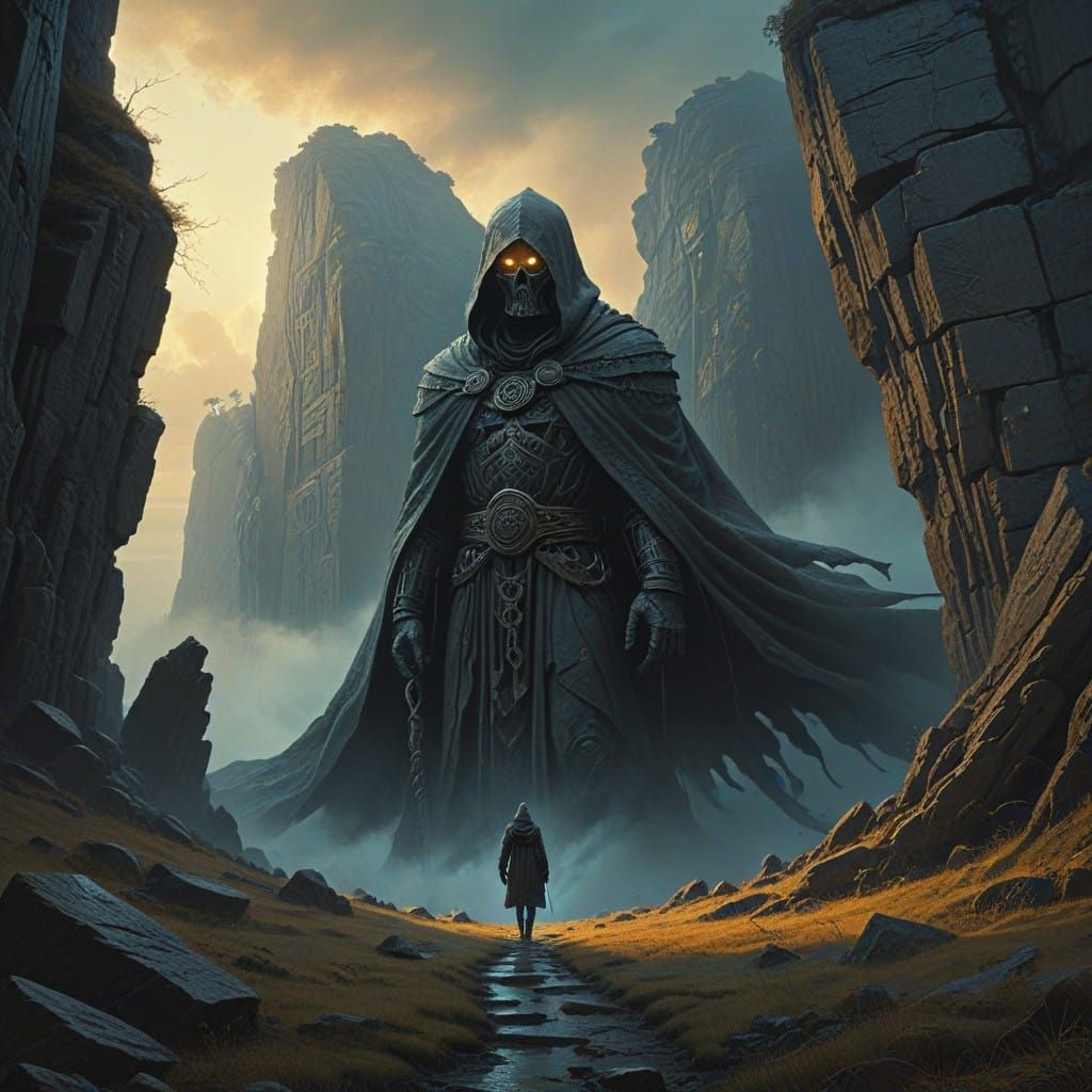 Mystical Guardian of the Rocky Abyss - AI Art