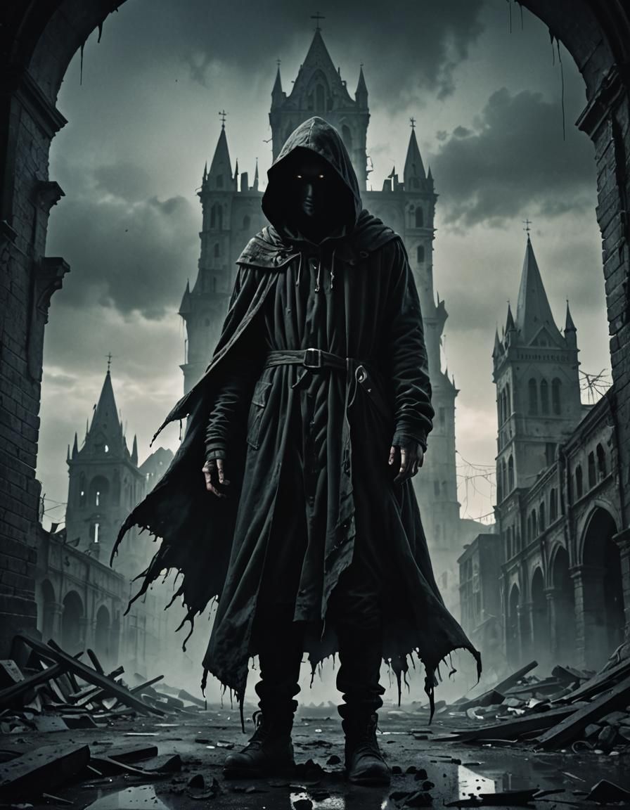 Gate keeper - Gothic City Guardian in Dark Fantasy