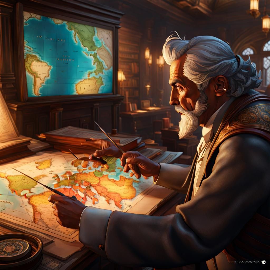 The old cartographer - AI Generated Artwork - NightCafe Creator