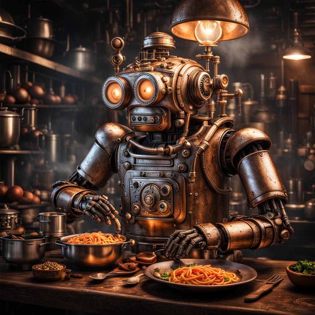 Steampunk chef - AI Generated Artwork - NightCafe Creator
