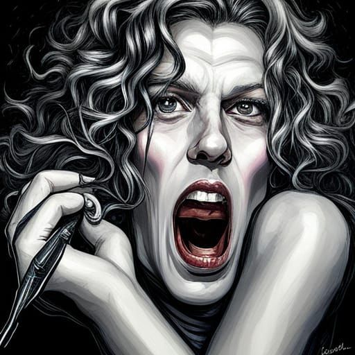 Lady Lucifer eats Jeffrey Dahmer - AI Generated Artwork - NightCafe Creator