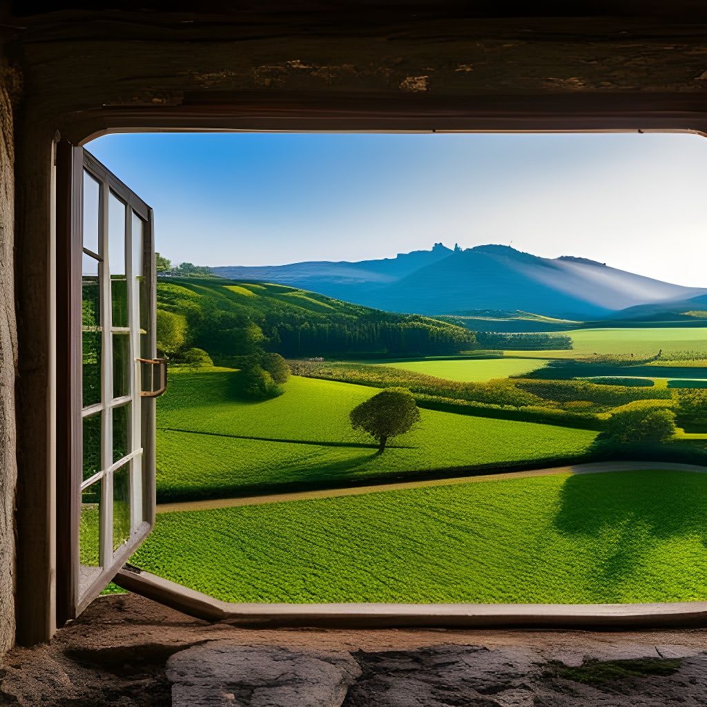 Countryside view from a window - AI Generated Artwork - NightCafe Creator
