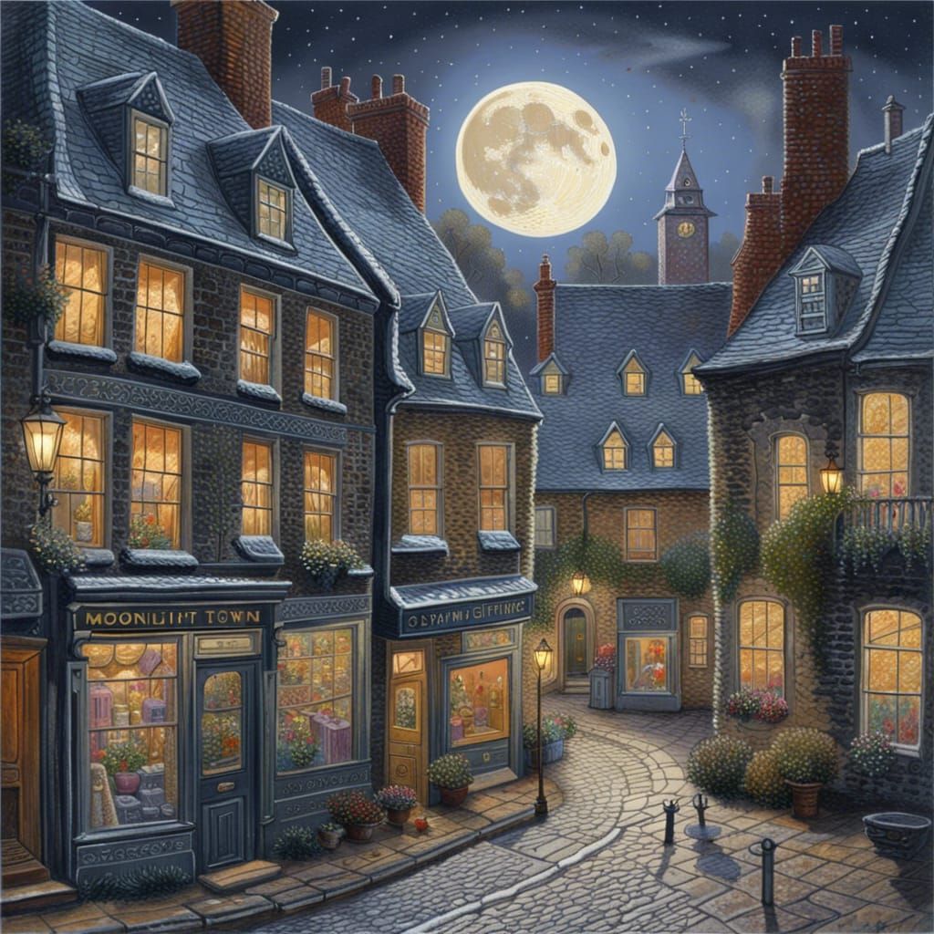 Street on full moon 🌕