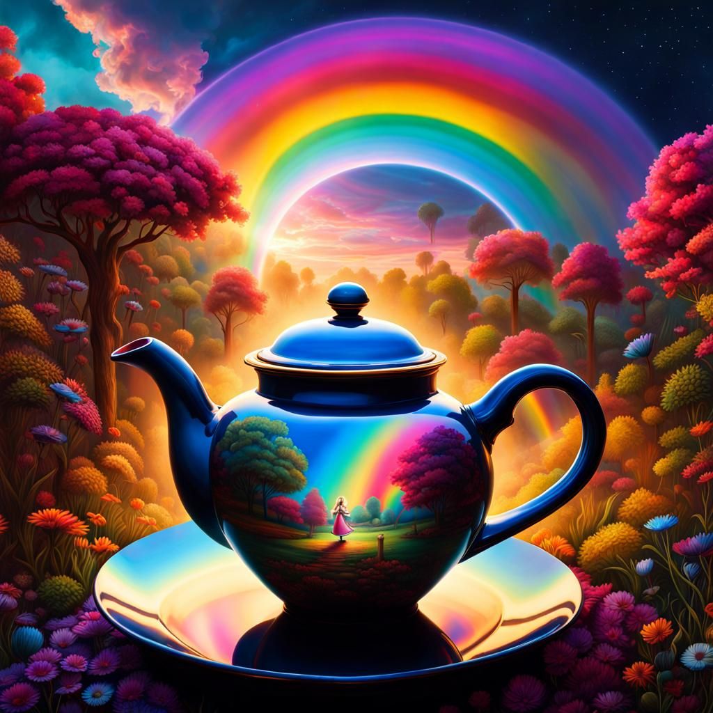 Alice in wonderland Coffeepot, Tasso Katselas, Night, Radiant Reverie ...
