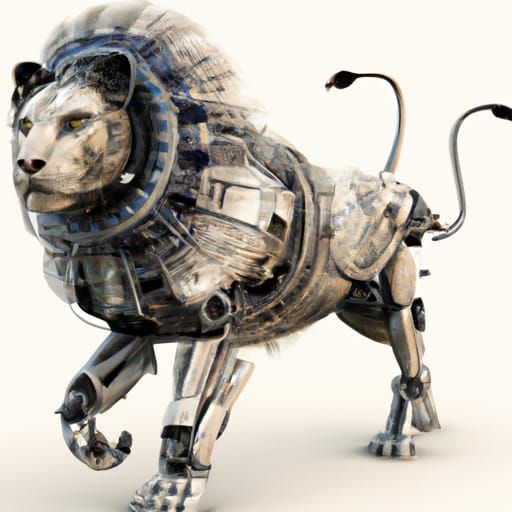 Cyborg lion - AI Generated Artwork - NightCafe Creator