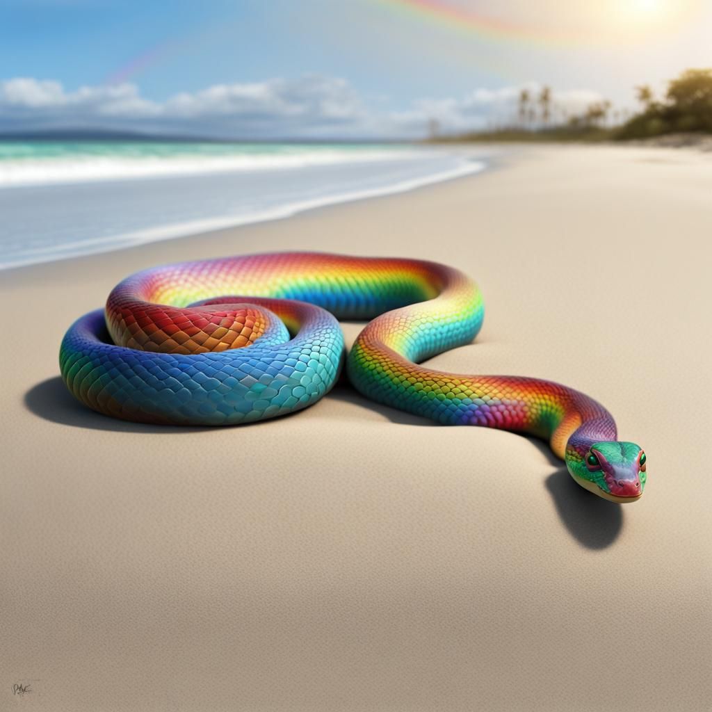 Rainbow snake 02 - AI Generated Artwork - NightCafe Creator