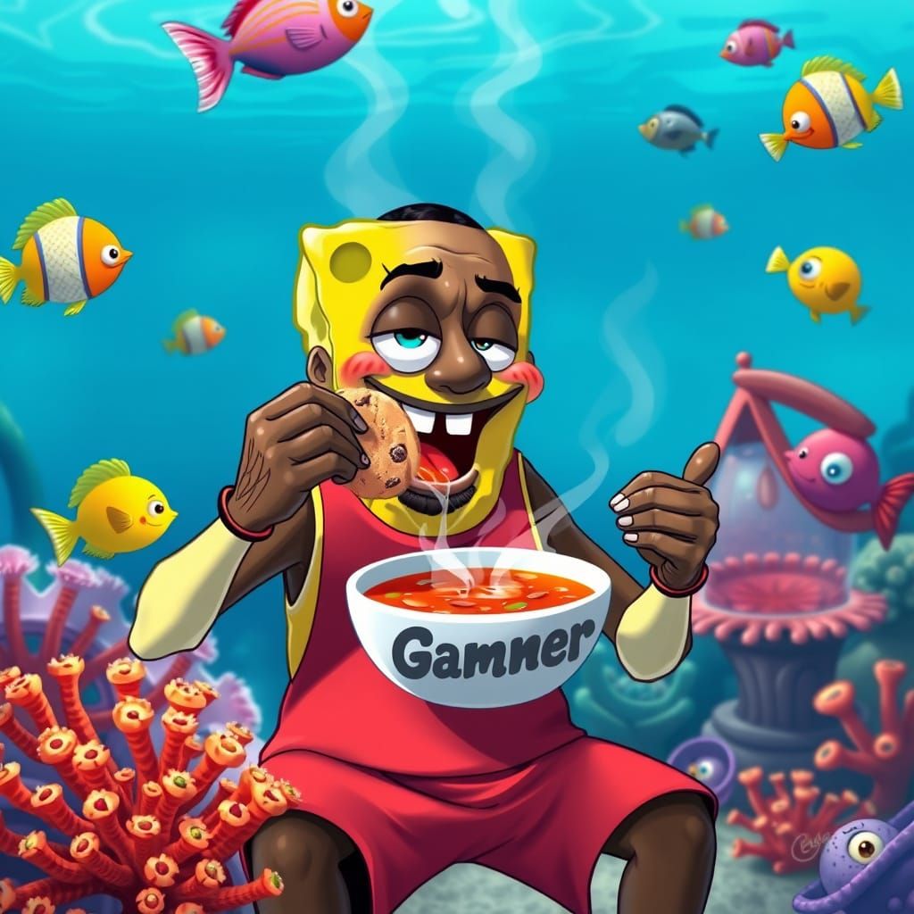 Lebron James in Whimsical Spongebob Bikini Bottom ... - AI Art
