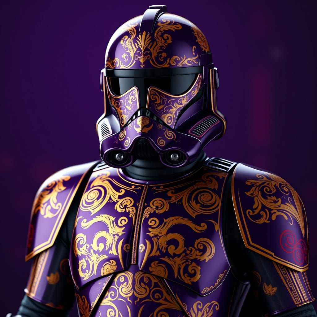 Purple Star Wars Clone Trooper - Hyper-Realistic Purple Star...