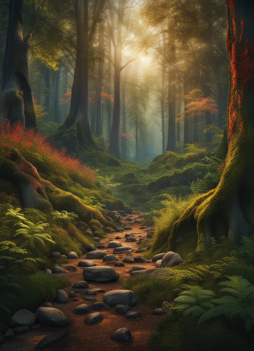 Beautiful forest scenery - AI Generated Artwork - NightCafe Creator