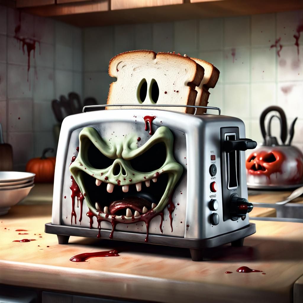 Spooky Kitchen Toaster - AI Generated Artwork - NightCafe Creator