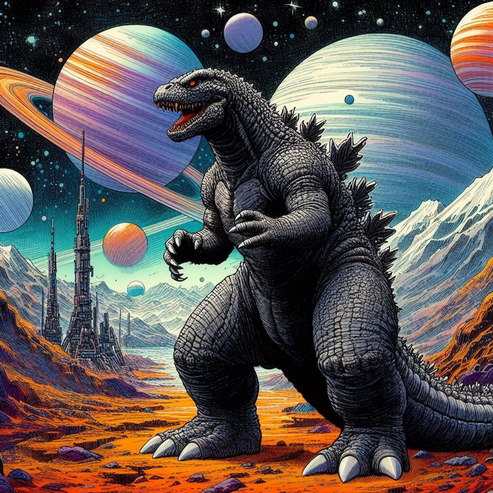 Out of this World Godzilla - AI Generated Artwork - NightCafe Creator