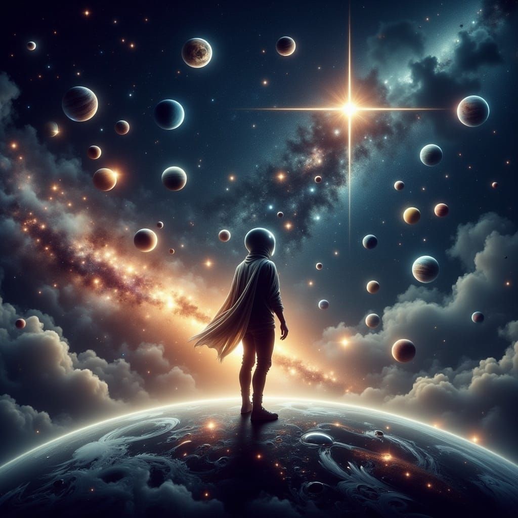 Space Kid - Celestial Explorer Soars Through a Galaxy of Won...