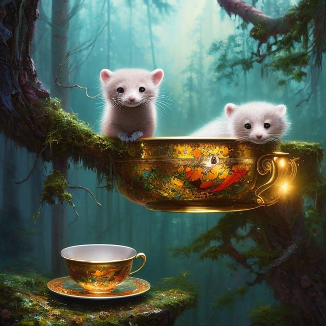 Insanely detailed photograph of a Cute Little Weasel fits and sits cute ...