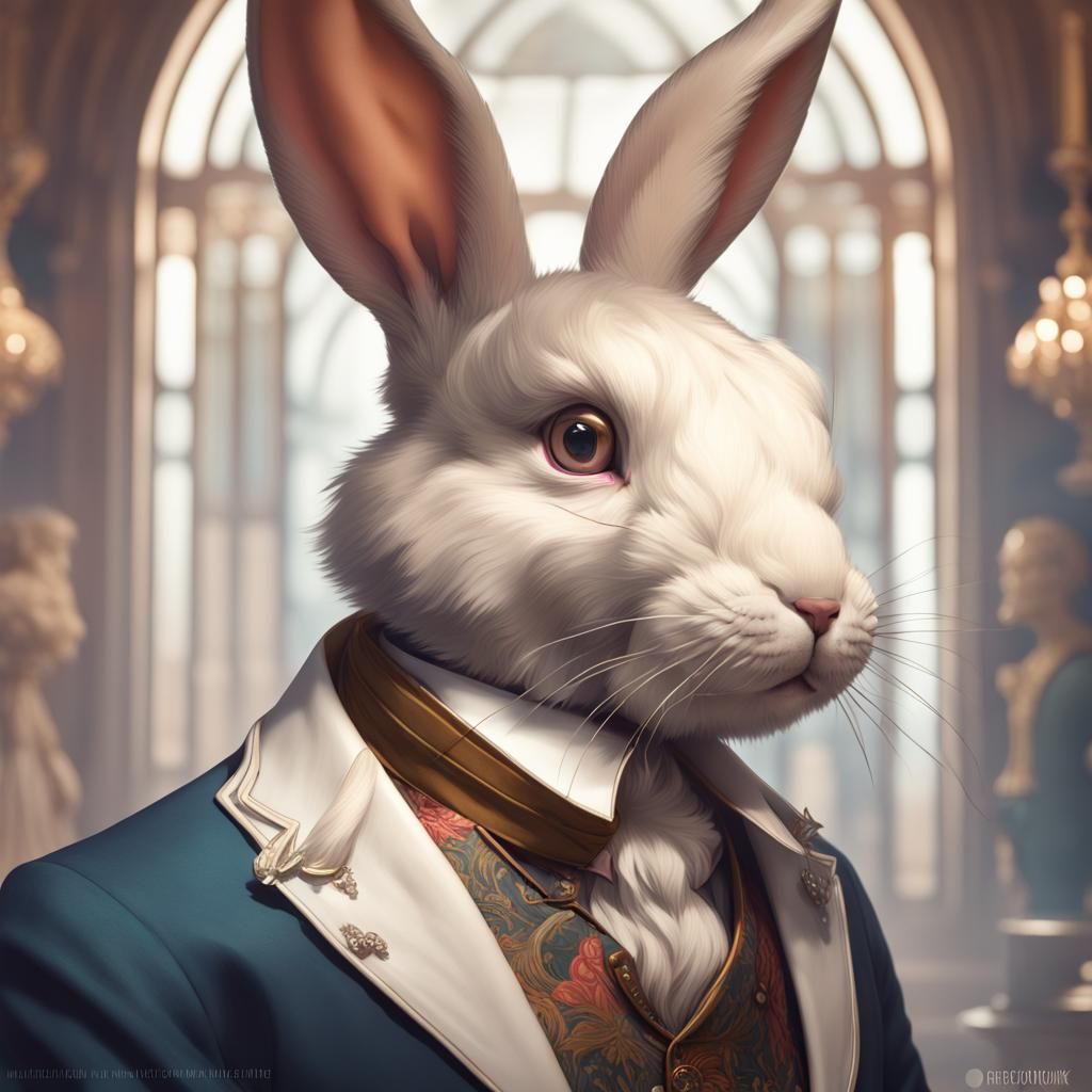 anthro rabbit wearing aristocratic fashion, edwardian era - AI ...