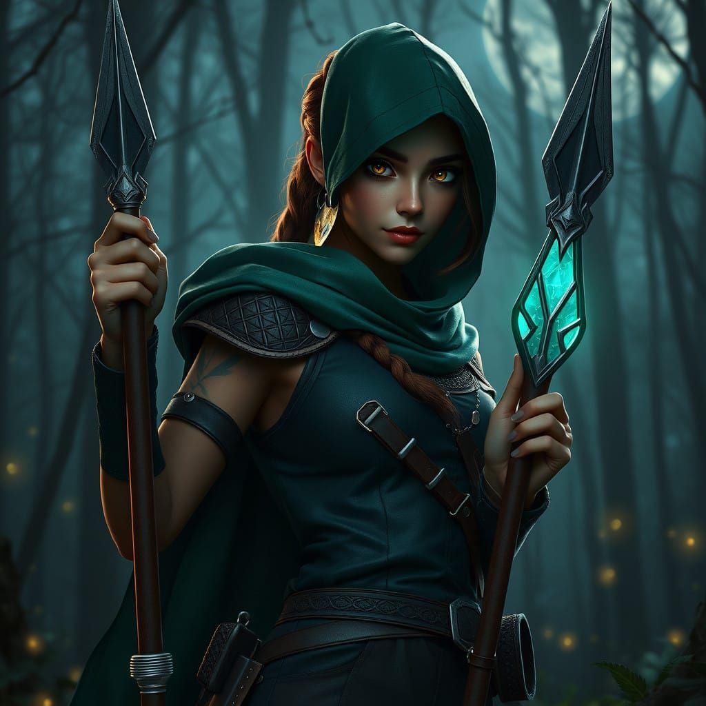 Female Ranger (D&D Type Character) - Ethereal Ranger in Twil...