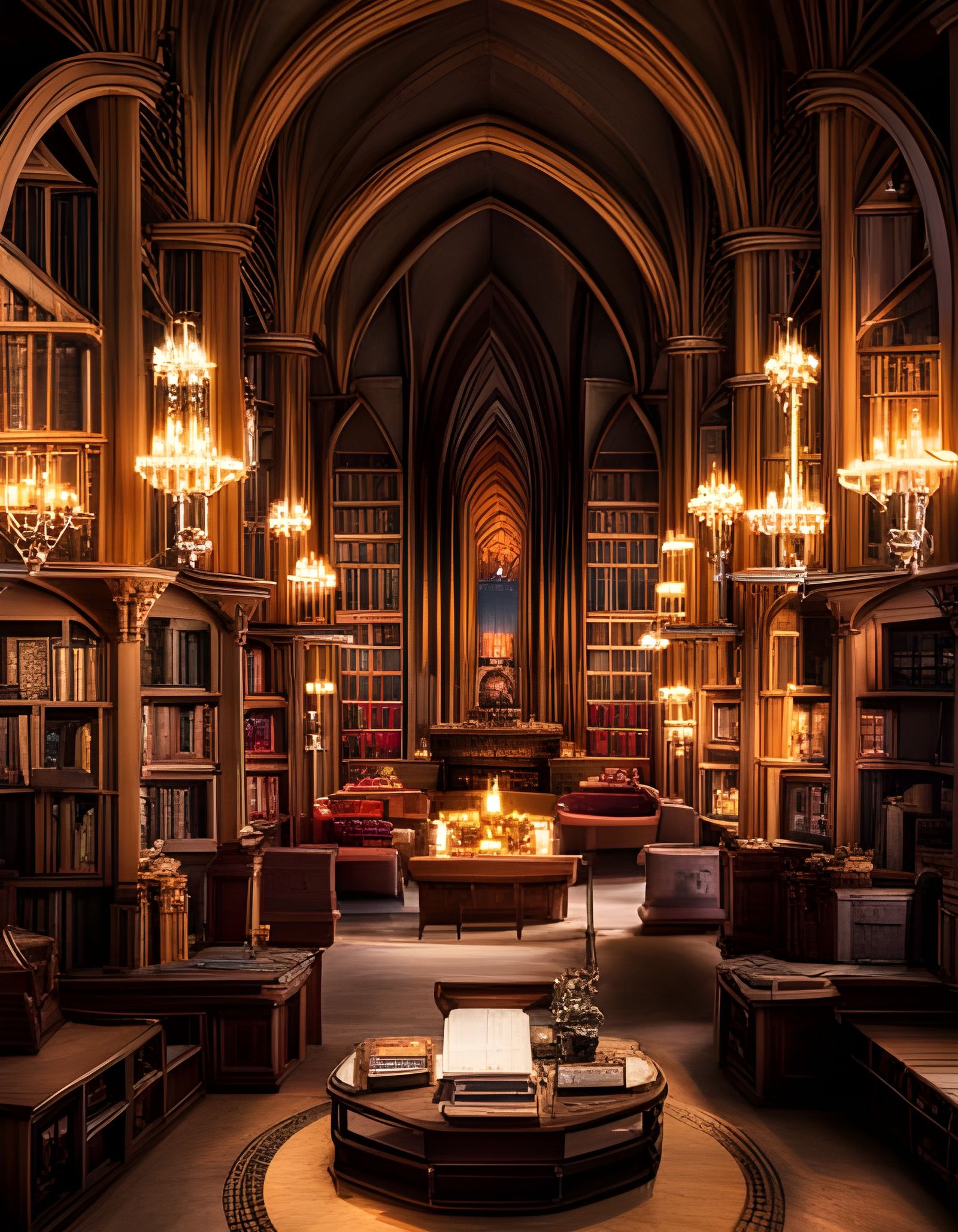 A magical wizard’s library - AI Generated Artwork - NightCafe Creator