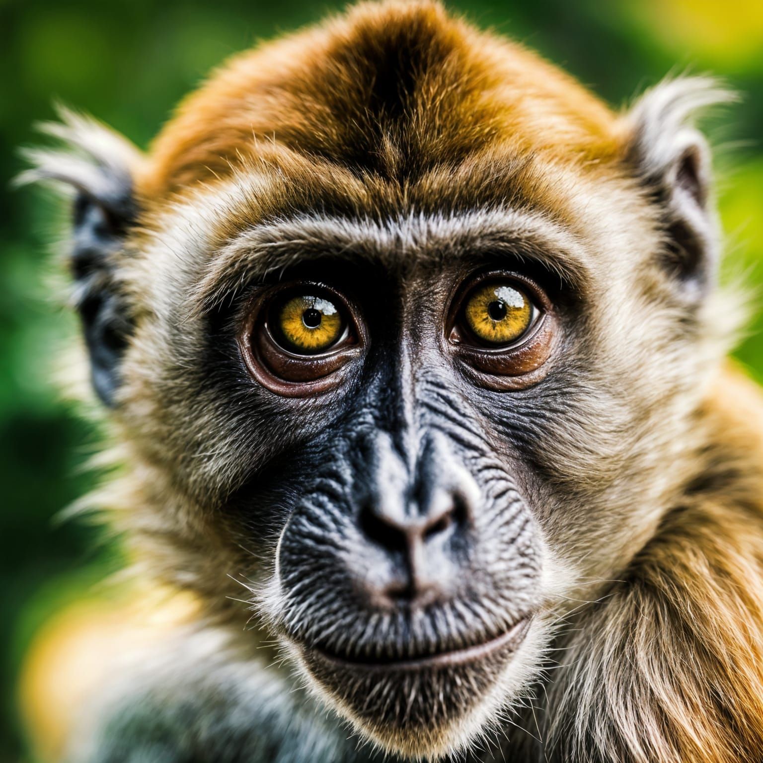 monkey - Monkey Captured in Vivid Bokeh Lighting