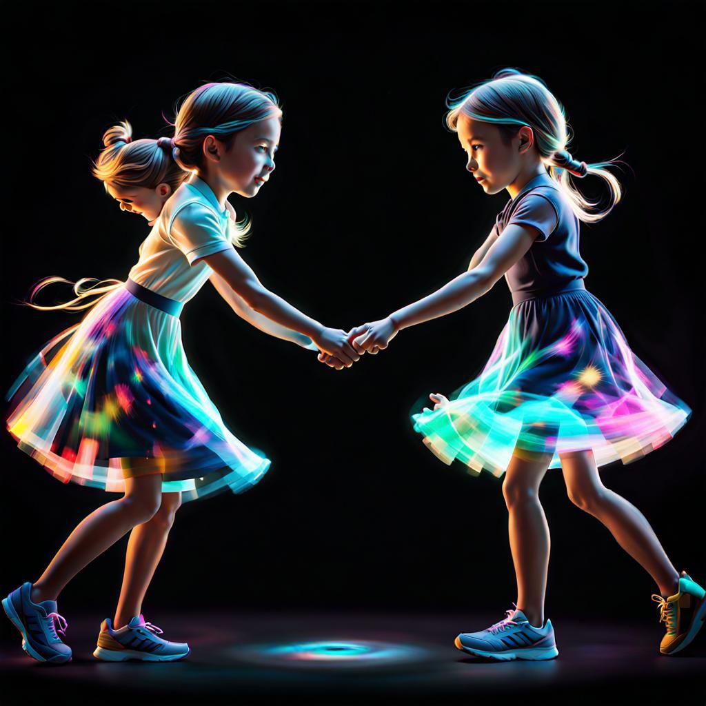 Playing with bestie - AI Generated Artwork - NightCafe Creator