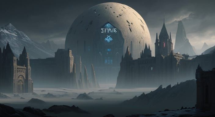 Futuristic Time Machine Building in Dark Fantasy S... - AI Art