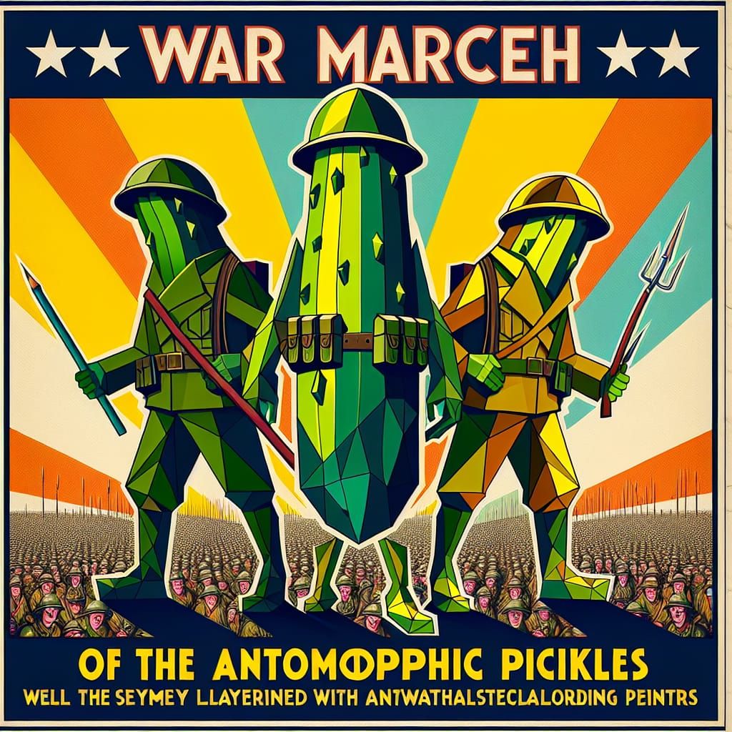 Pop Art Pickles War Poster - AI Generated Artwork - NightCafe Creator