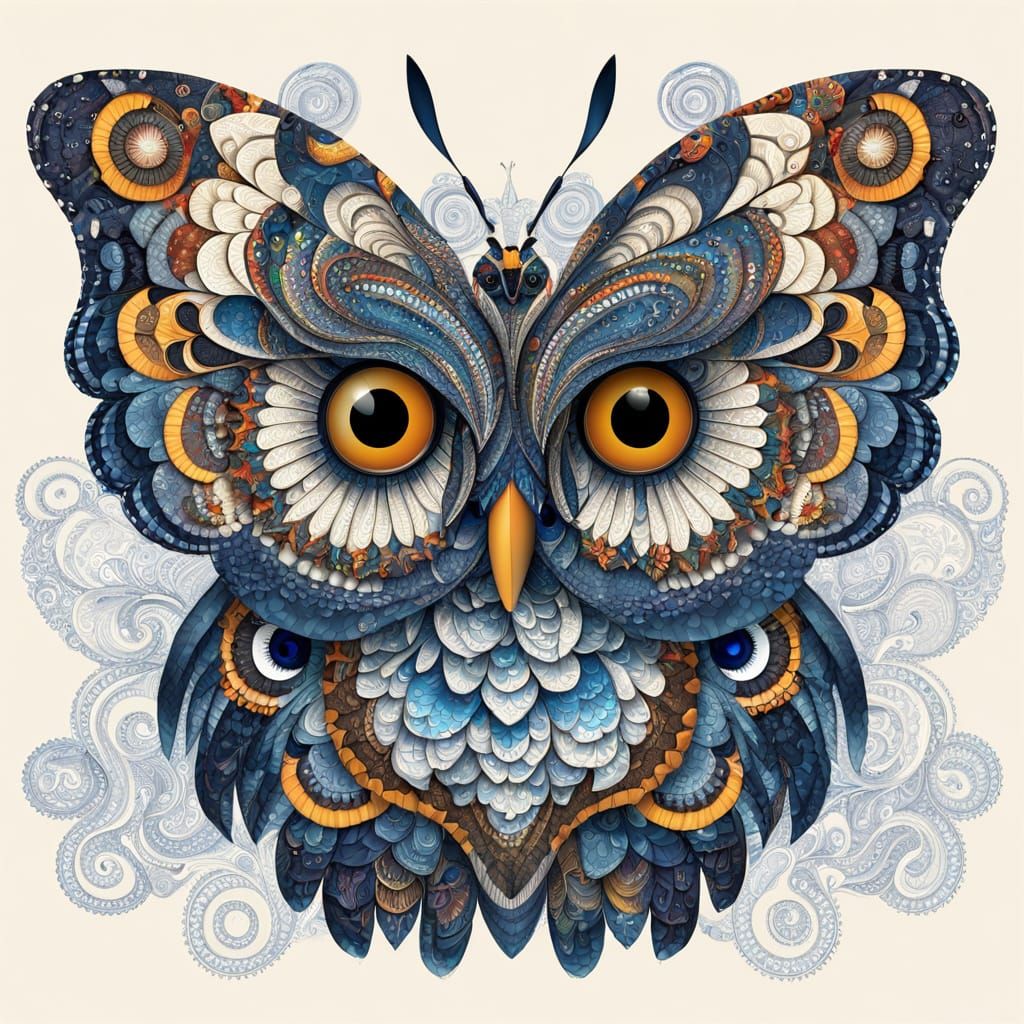 Butterfly with pattern of face - Majestic Owl Butterfly wit...