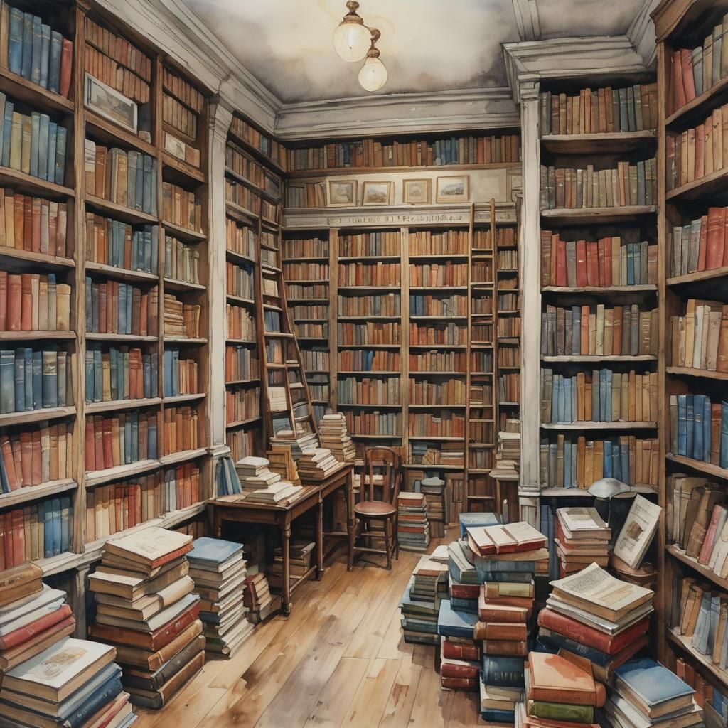 THE OLD LIBRARY - AI Generated Artwork - NightCafe Creator