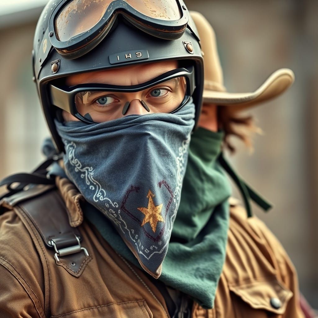 Tough Bikers Engage in Intense Moment - AI Art