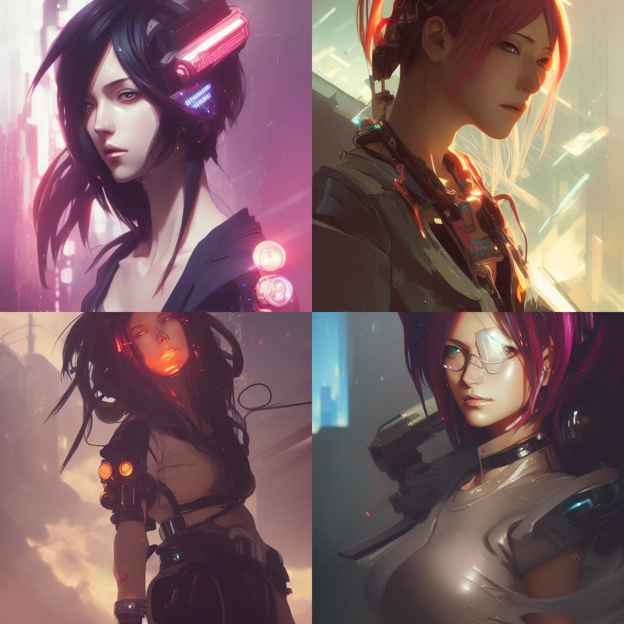 Anime cyberpunk edgerunners Rebecca head and shoulders portrait, 8k ...