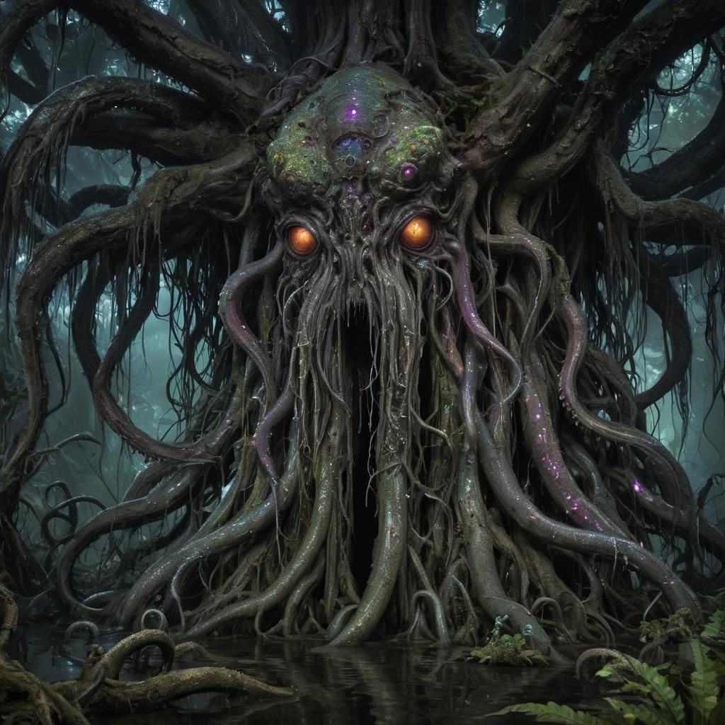 Ancient Tree of Cthulhu - AI Generated Artwork - NightCafe Creator