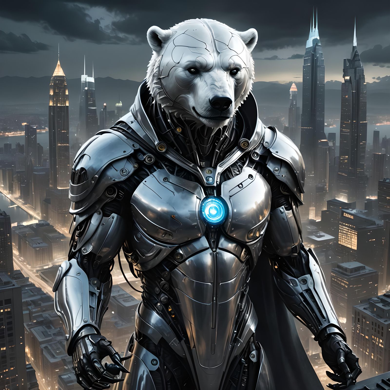 Cybear Biomech 6000 Defender - AI Generated Artwork - NightCafe Creator