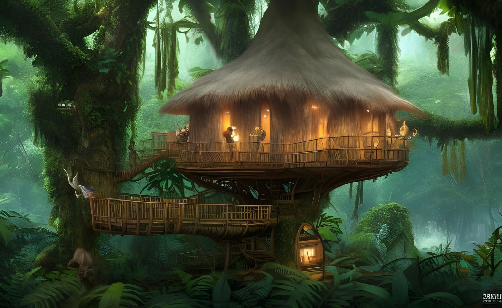 Jungle Treehouse - Collection - AI Generated Artwork - NightCafe Creator